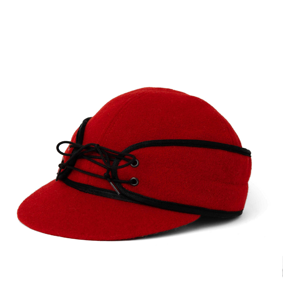 Red Wool Adjustable Railroad Cap by Crown Cap - Made in Canada – Mickle ...